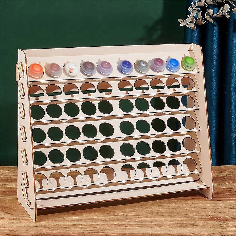 Paint Rack Organizer 60 Holes Wooden Paint Storage Organizer Stand ...