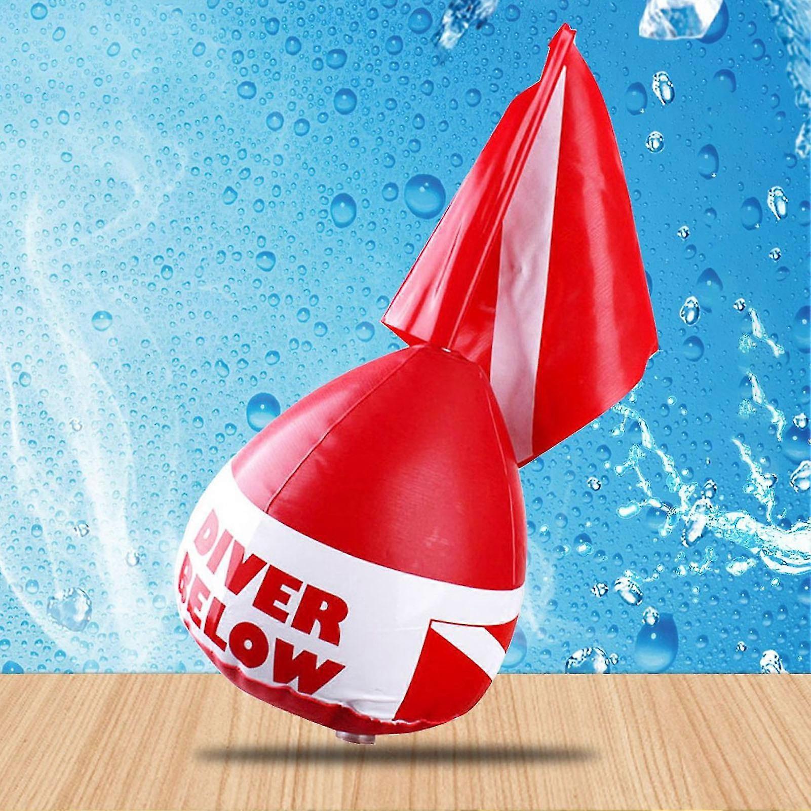 1 Set Buoy Ball Inflatable Heavy Duty PVC Diver Below Flag Buoy Float ...
