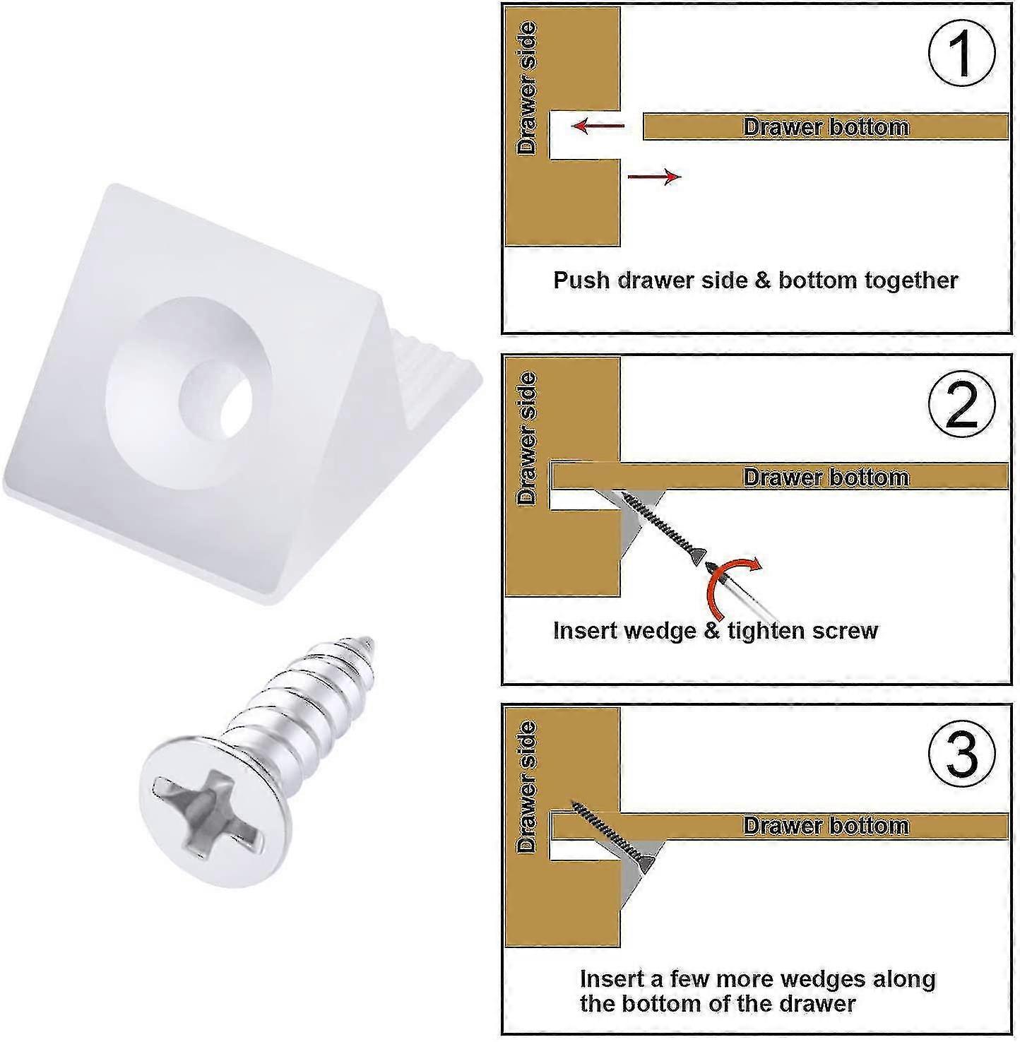 100 Packs Furniture Chest Drawer Bottom Repair Fixing Mending Drawer ...