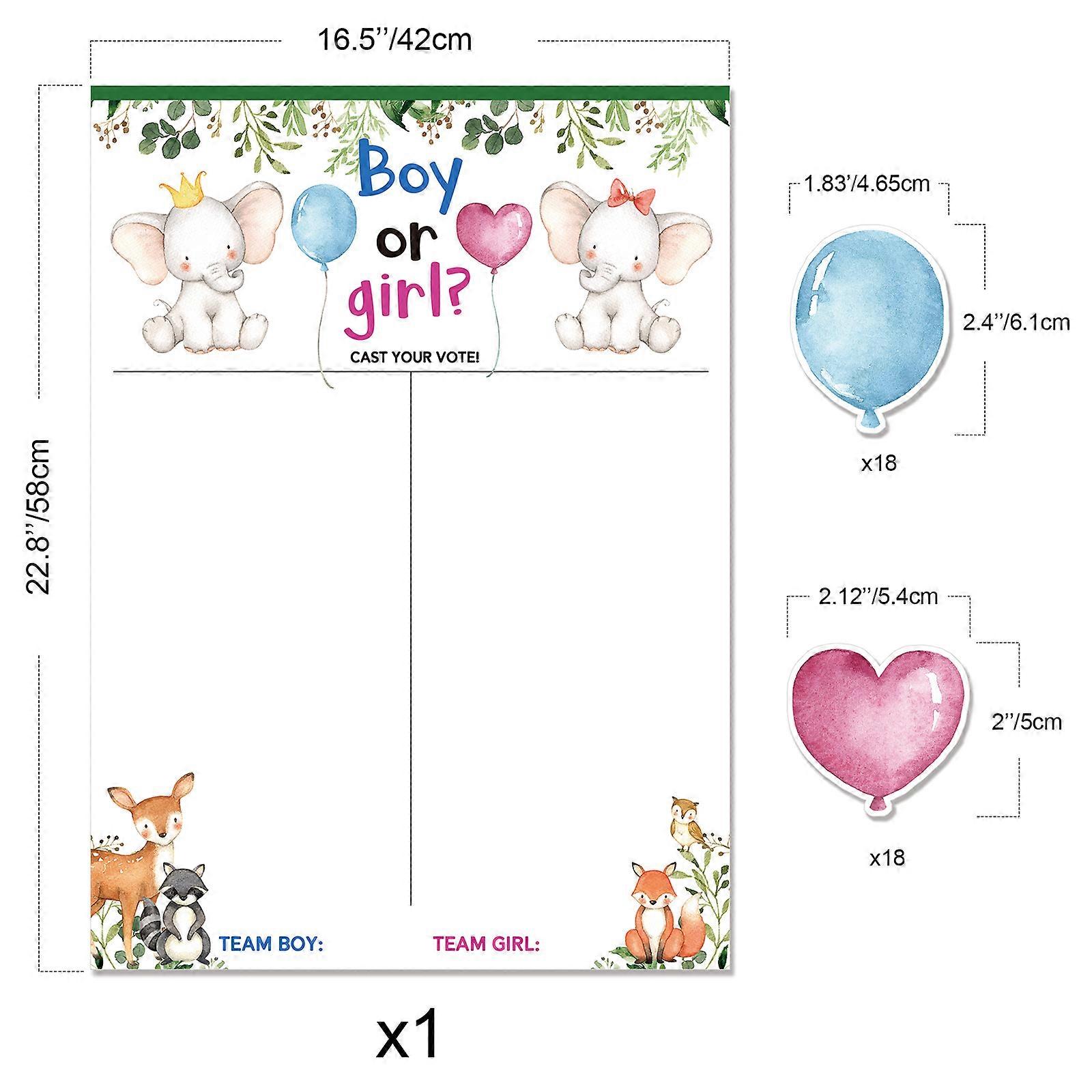 Baby Shower Party Sticker Gender Secret Game Poster Set Gift Accessory ...