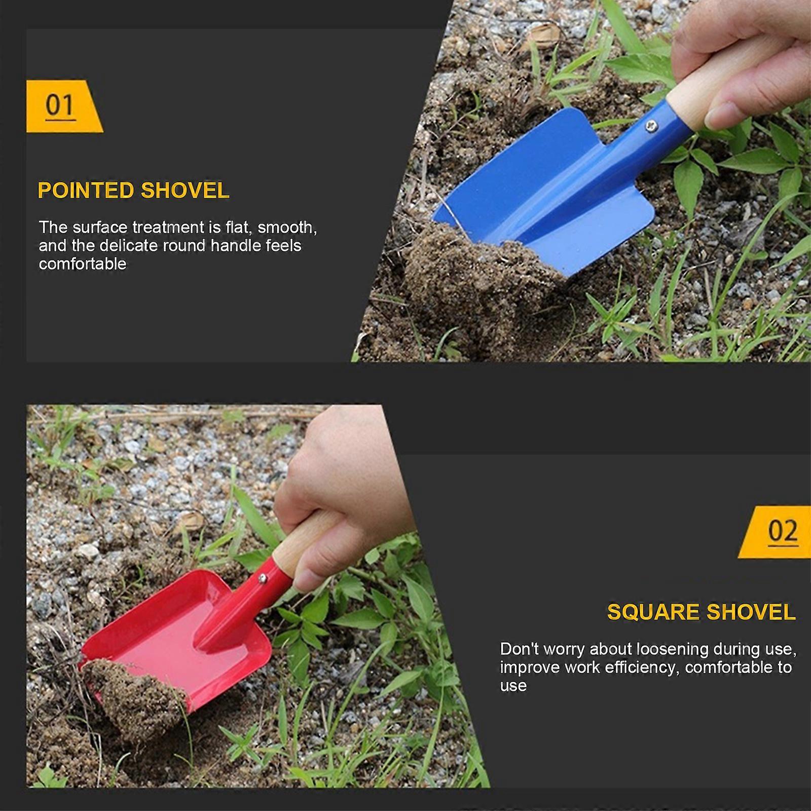 Kids Garden Tool Set Toy, Rake, Spade, Hoe and Leaf Rake, Steel Heads ...