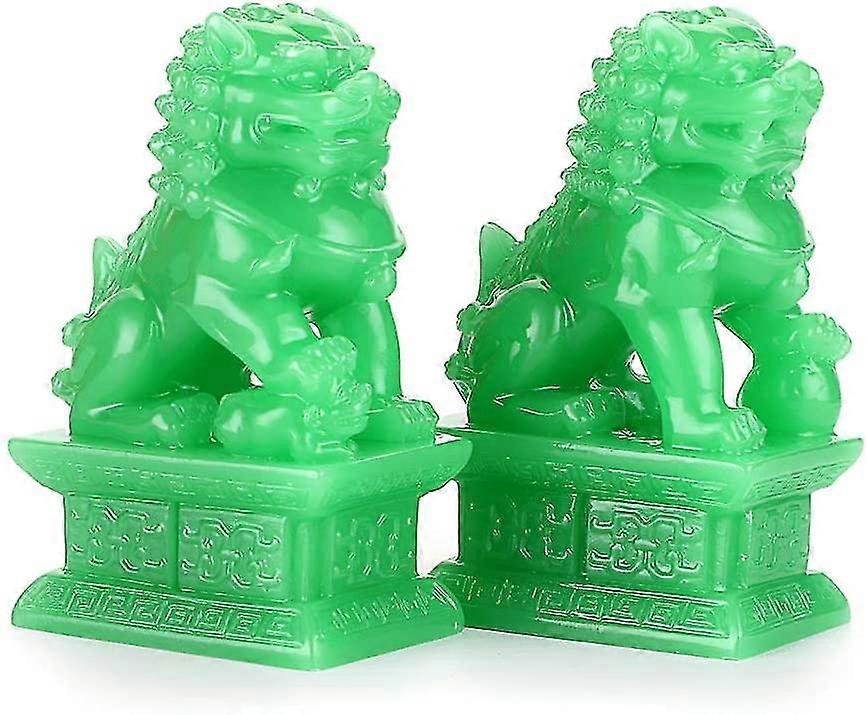 Traditional Lion Statues, Pair Of Fu Foo Dogs, Guardian Lion Statue For ...