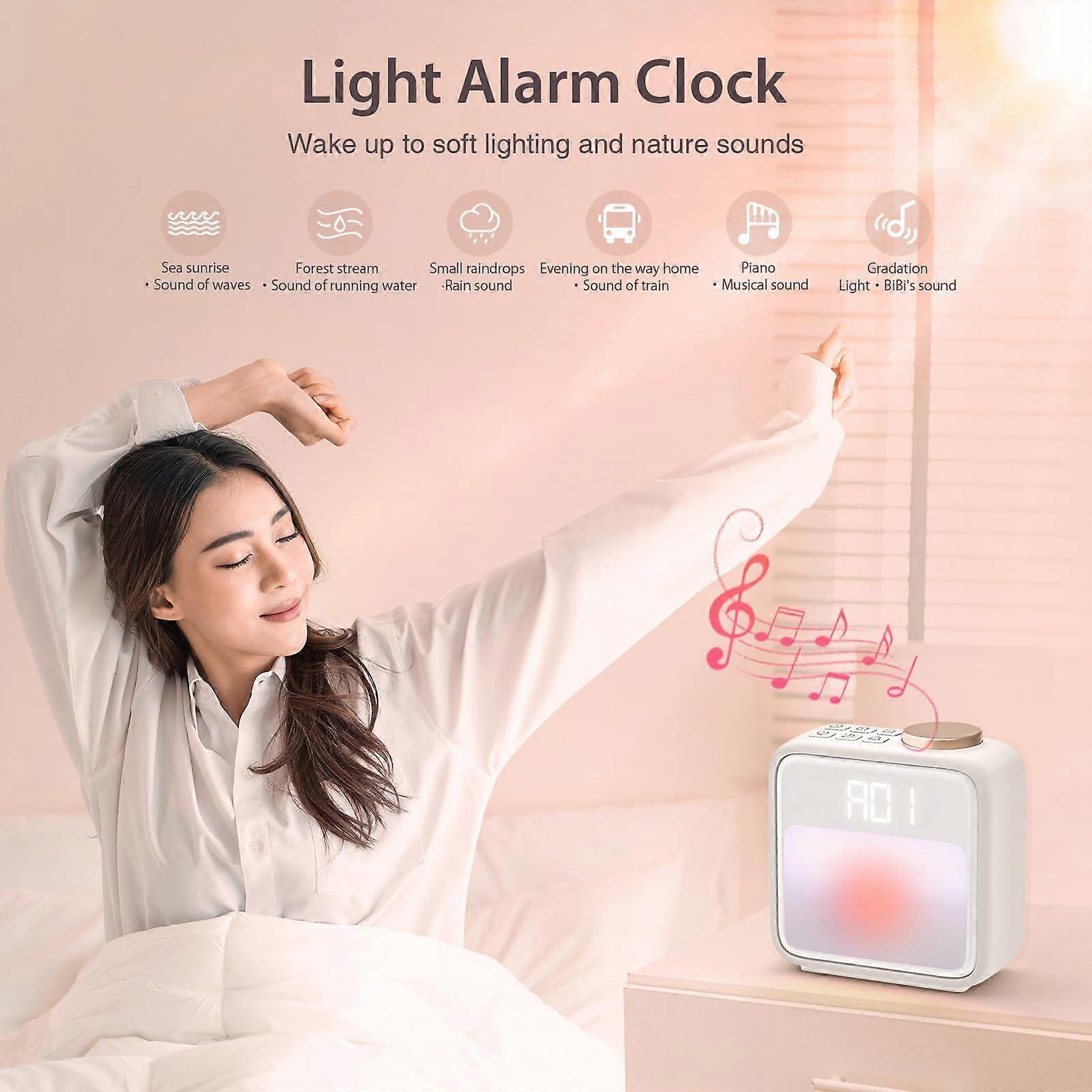 Wake Up Light Alarm Clock & Sleep Aid Night Light - Dimmable, RGB ...