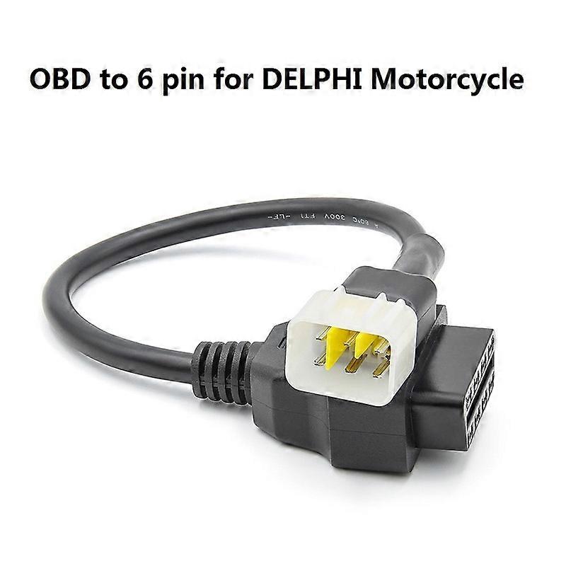 6 Pin to OBD 16 Pin Adaptor Cable Motorcycle Fault Detection Connector ...