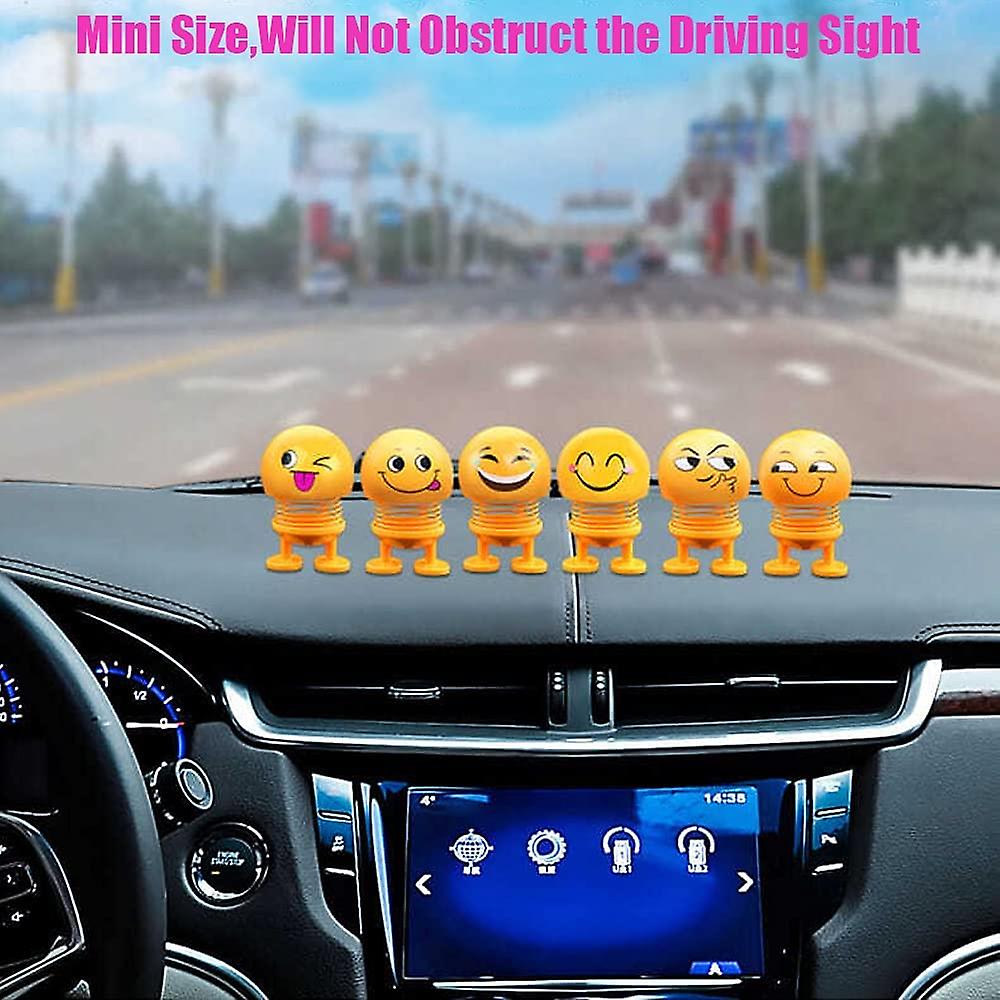 Car Ornaments Shaking Head Dolls,cute Funny Smiling Face Spring Bobble ...