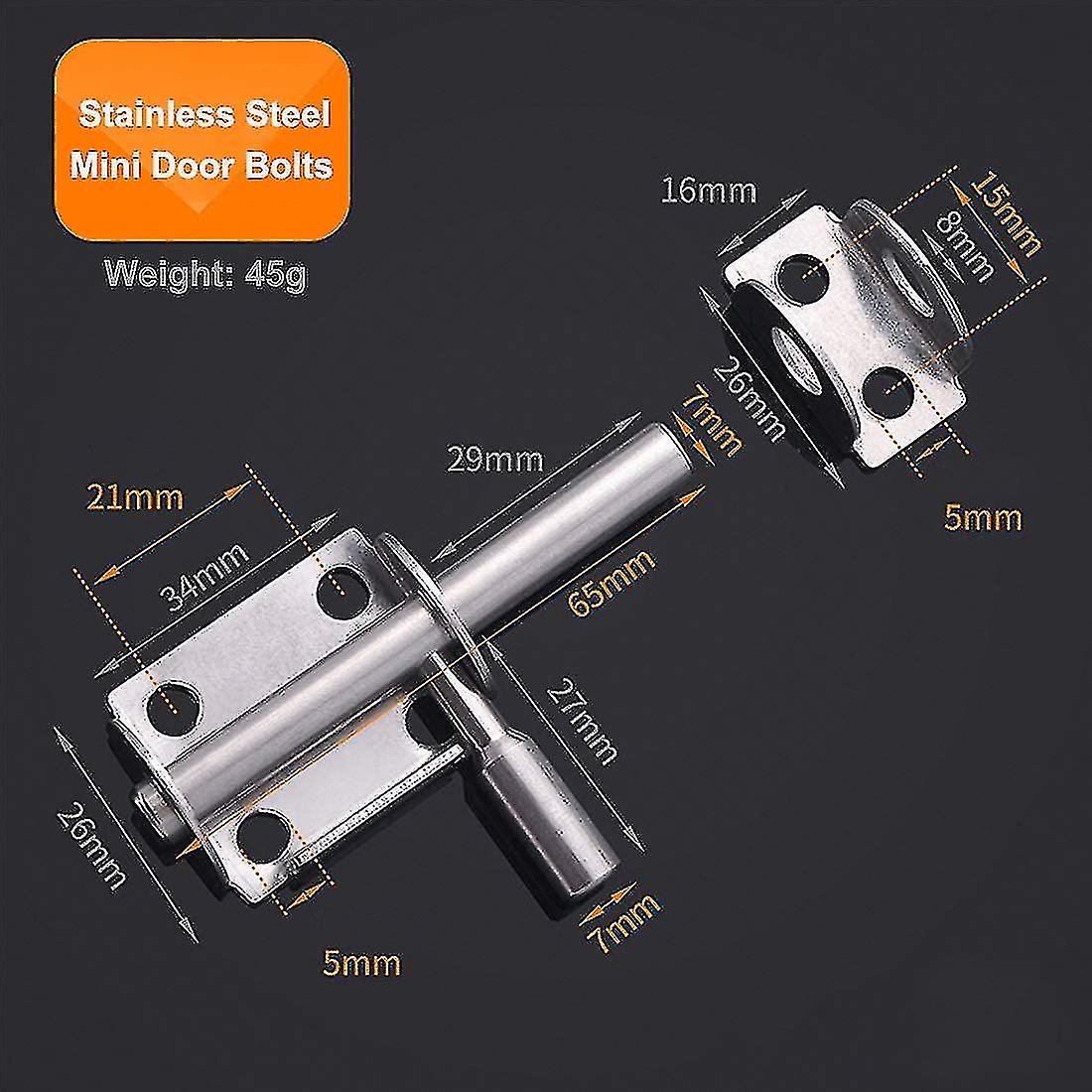 Door Latch, 6 Pieces Stainless Steel Security Door Latch For Bathroom Doors, Toilet Window ...