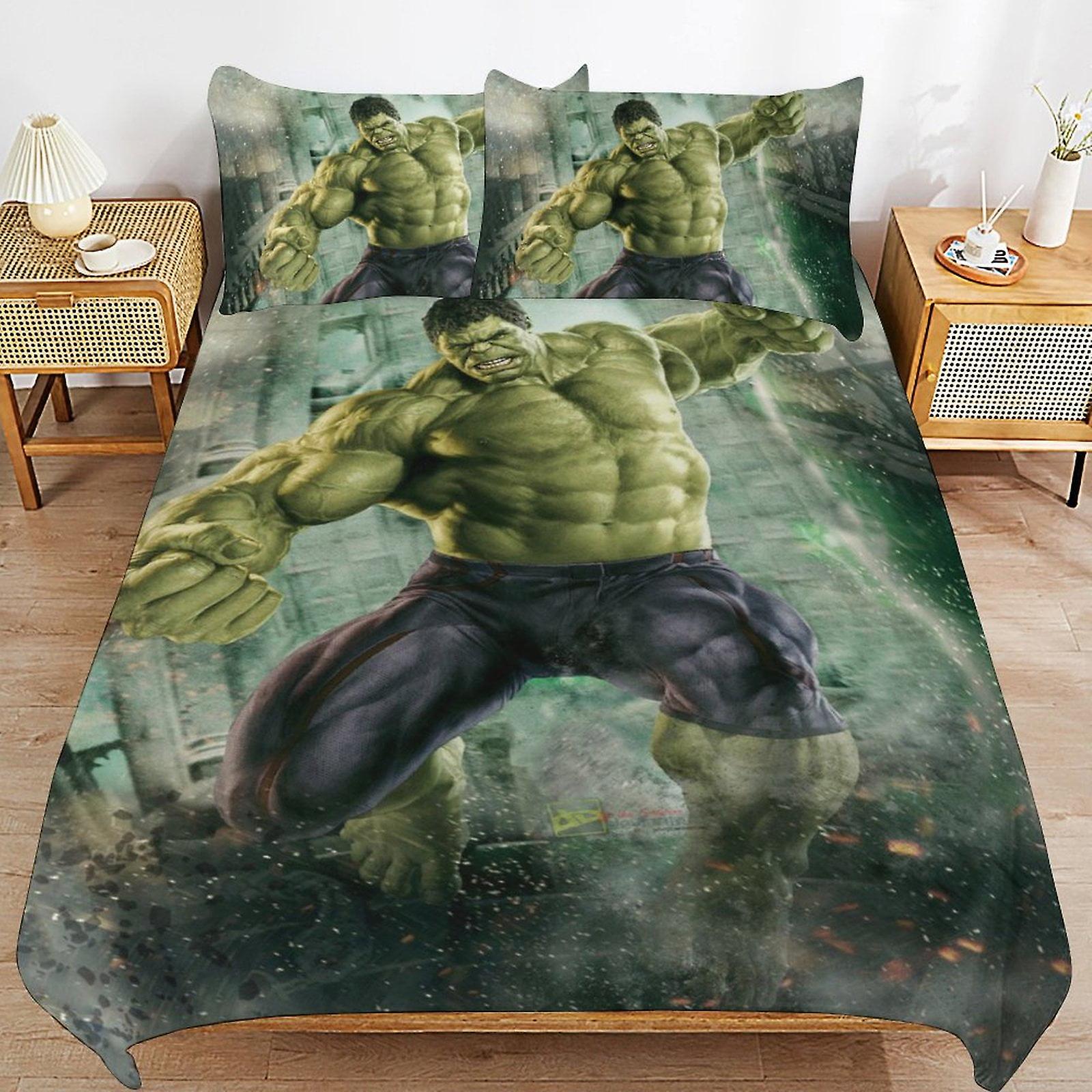 Green Hulk Bedding Sets Cute Bed Cover Anime Cartoon 3D Printed ...