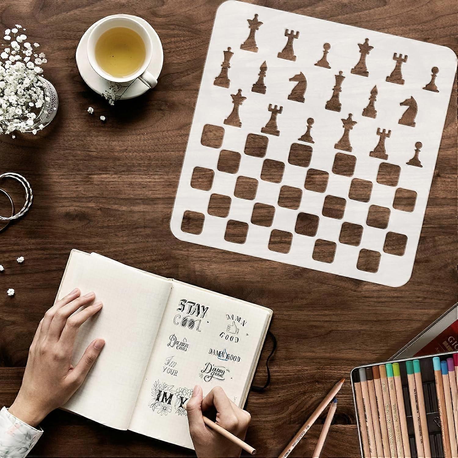 Chess Painting Stencil 11.8x11.8inch Large Chess Pieces Stencil ...