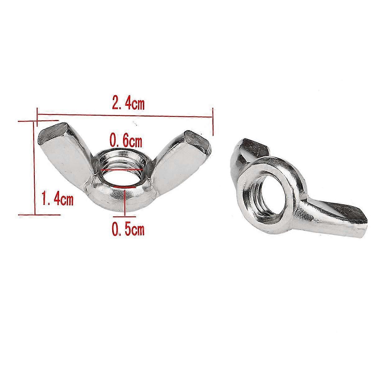 50 X 304 Stainless Steel Wing Nut Set M6 (1/4 Inch) Wing Nut Hand Twist ...
