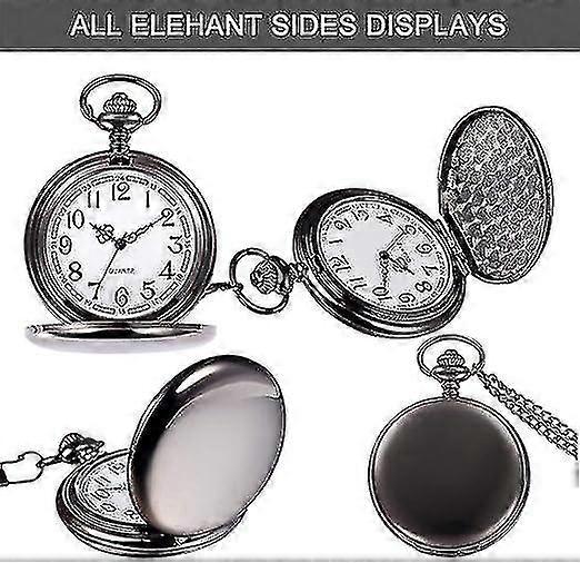 Mens Pocket Watch with Chain, Classic Vintage Quartz Pendant Fob Pocket ...