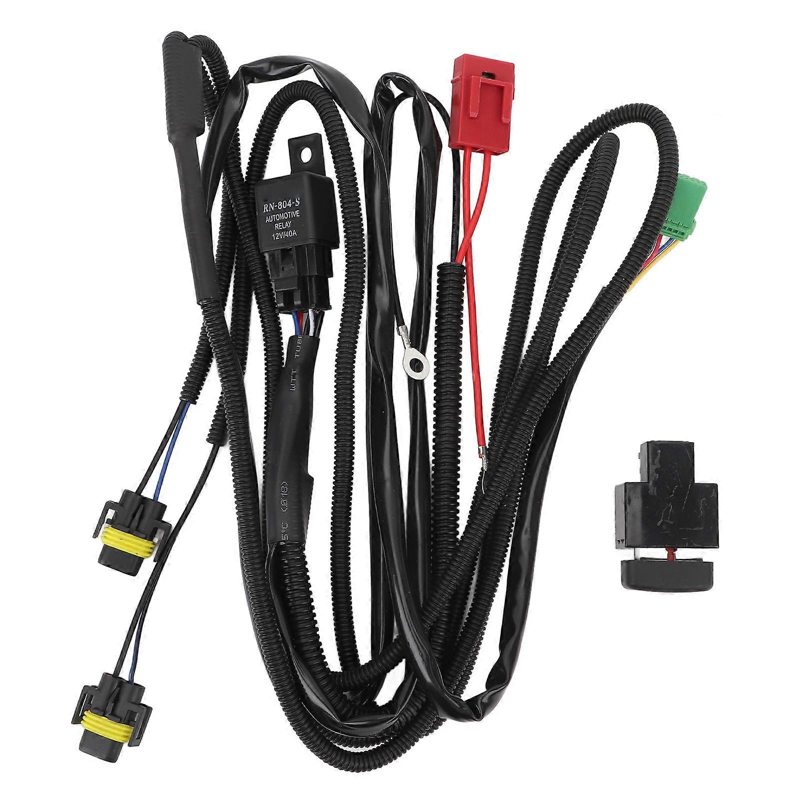 DC12V H11 LED Fog Light Relay Wiring Harness Indicator On Off Switch with 40A Relay for Qashqai ...