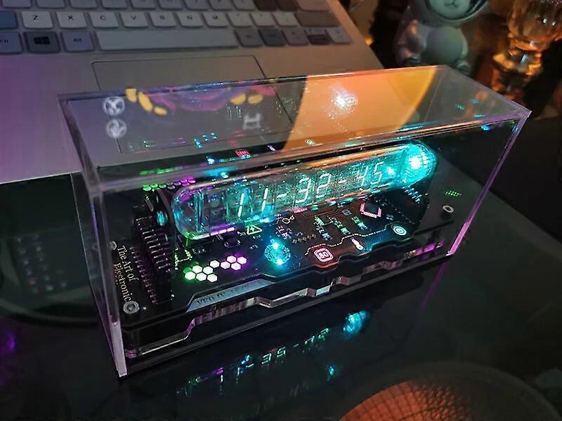 VFD IV18 Vacuum Fluorescent Tube Clock Cyberpunk RGB LED Nixie Table ...
