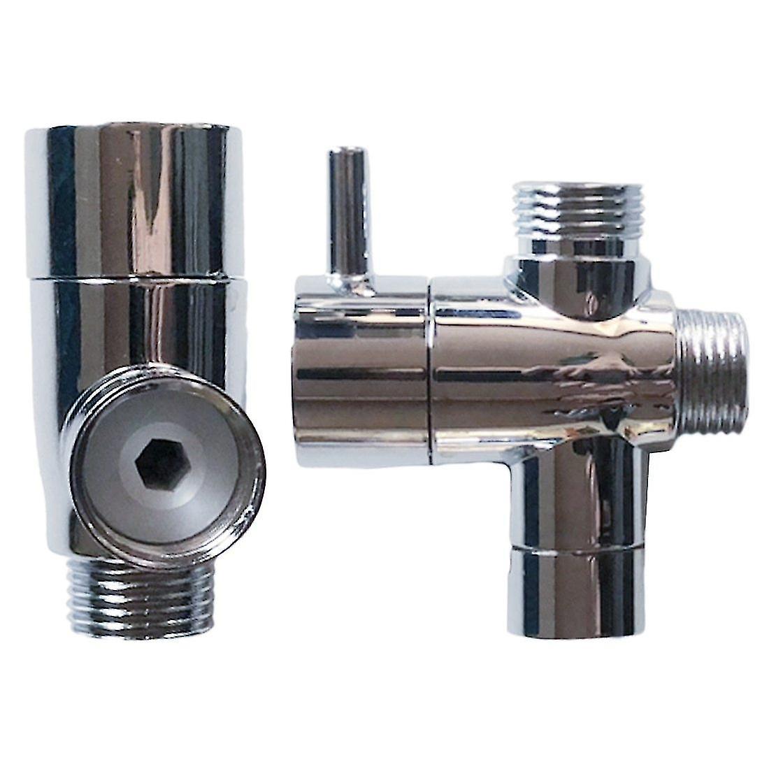 Faucets 3 way tee connector shower head diverter valve for toilet ...