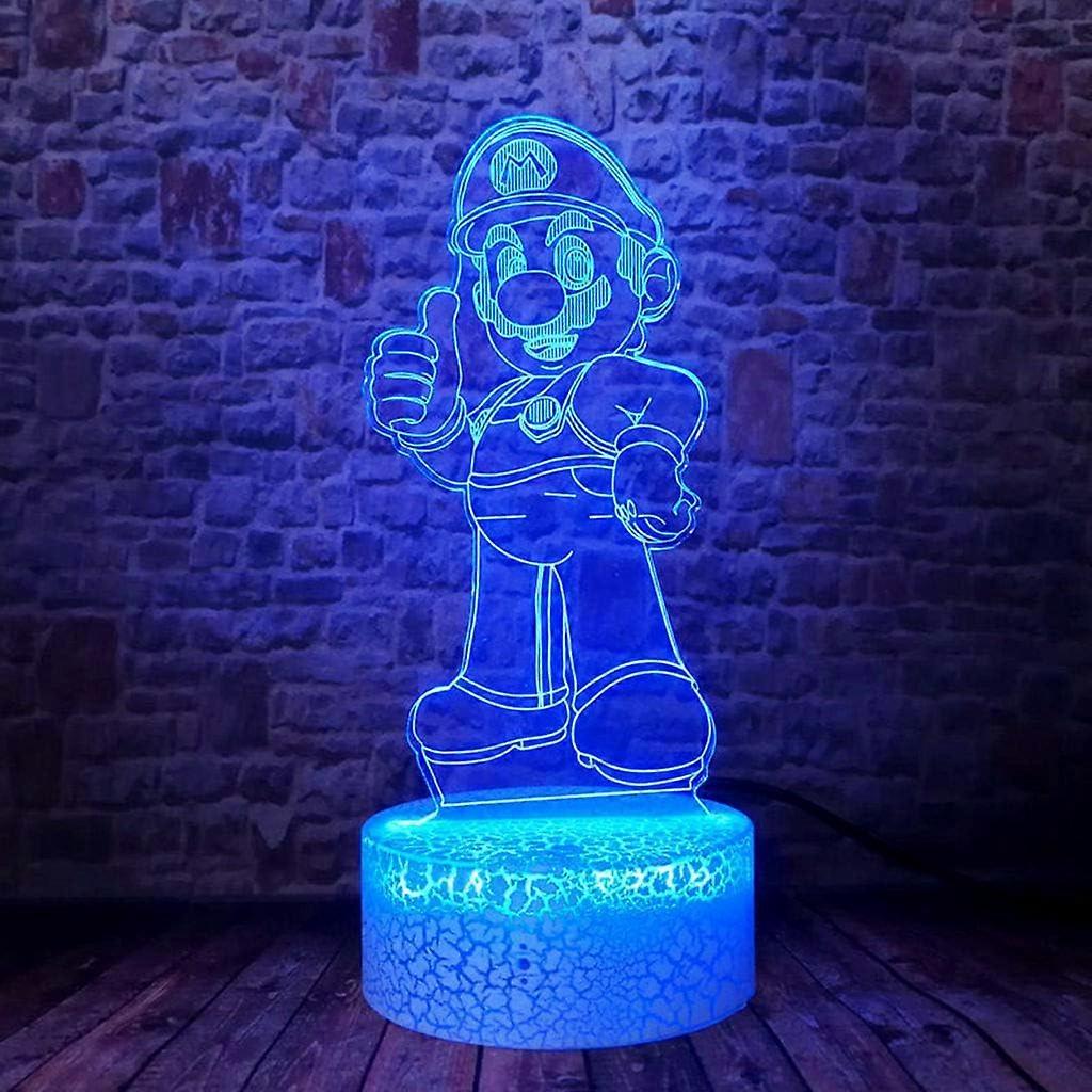 SBSG Super Mario Bros LED Anime Lamp Desk 3D Illusion Sleeping Night ...