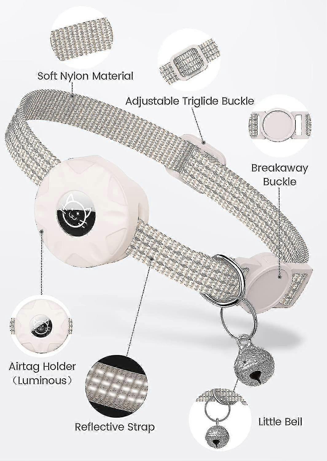 Airtag Cat Collar, Reflective Kitten Collar Breakaway with Airtag ...