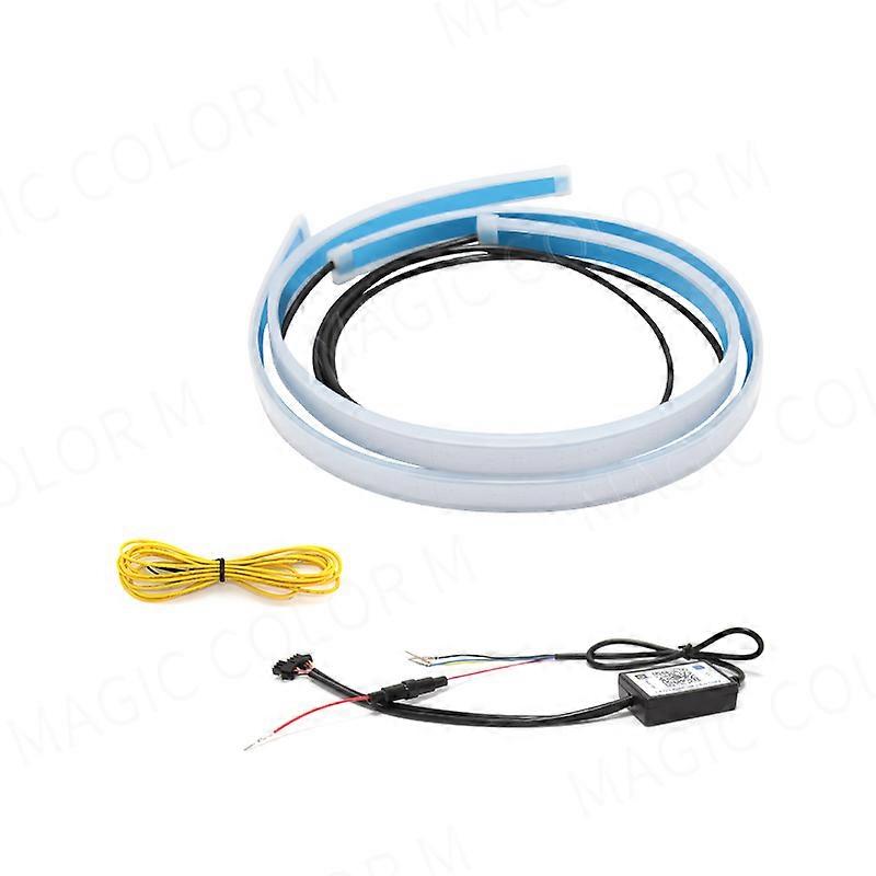2Pcs RGB Flowing DRL LED Strip Turn Signal Lamp APP Remote RGB Flexible ...