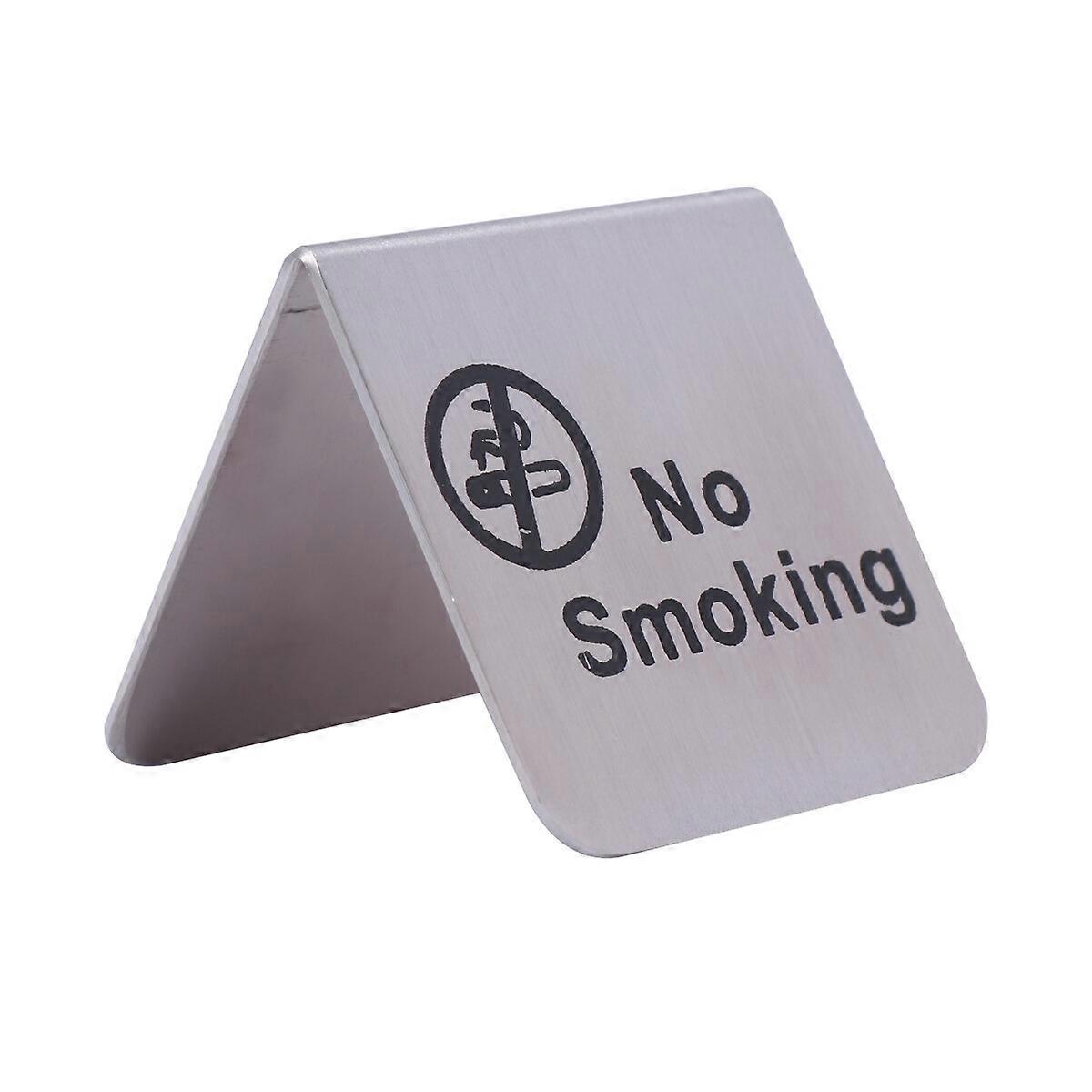Stainless Steel No Smoking Table Tent Sign Double Side Free Standing No ...