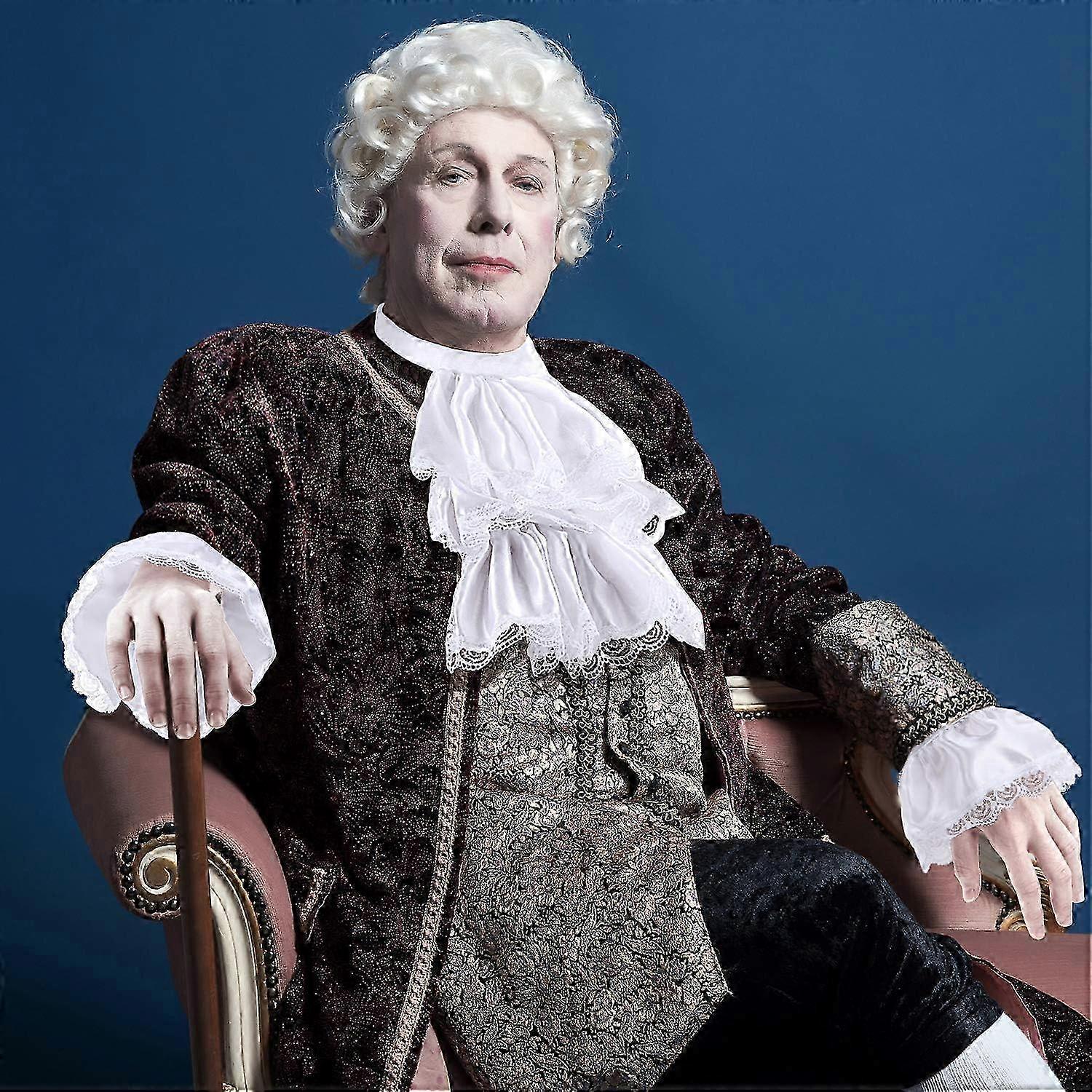 2 Pack Colonial Lace Jabot Collar Cuffs Set Unisex Halloween Party ...