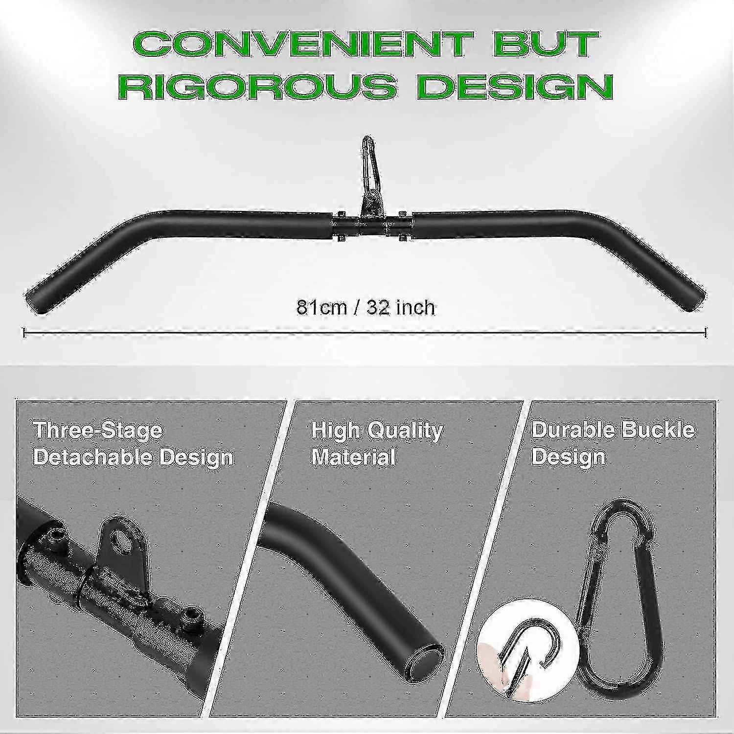 Pull Down Bar With Rubber Handle Cable Machine Attachment, Exercise ...