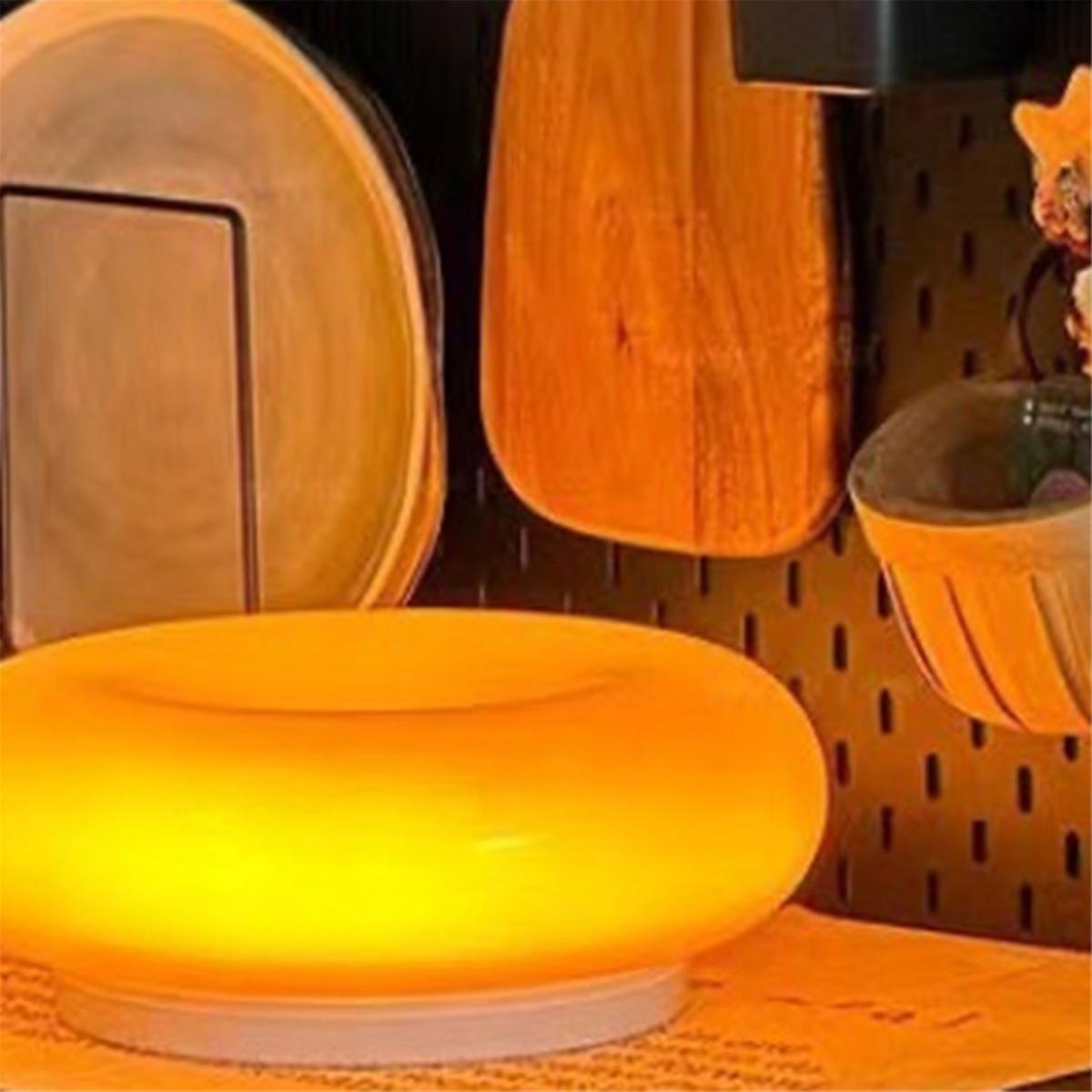 Orange Donut Lamp, Mid Century Modern Lamp, Bedside Lamp, Novel Art ...