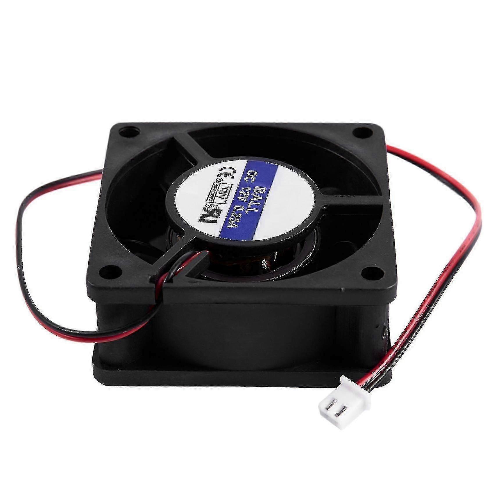 2-Pack 60mm x25mm DC 12V 0.25A 2-Pin Cooling Fan for PC Case CPU Cooler ...