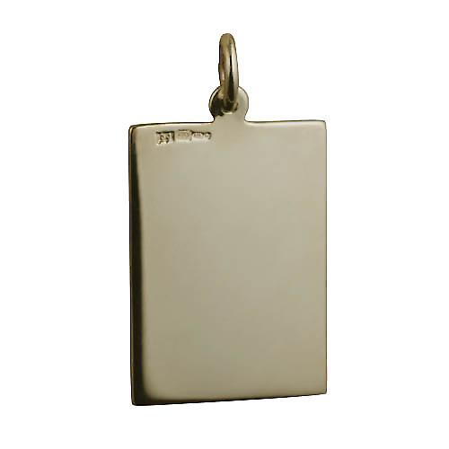 9ct Gold 25x18mm plain rectangular Disc | Fruugo UK
