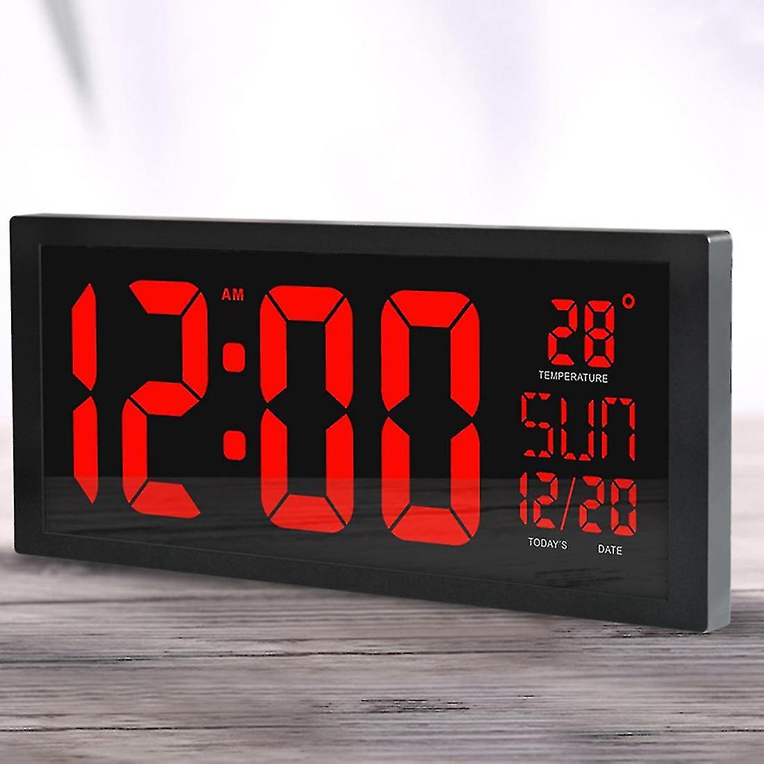 Large Digital Wall Clock ,temp Date Week Display Power Off Memory Table ...