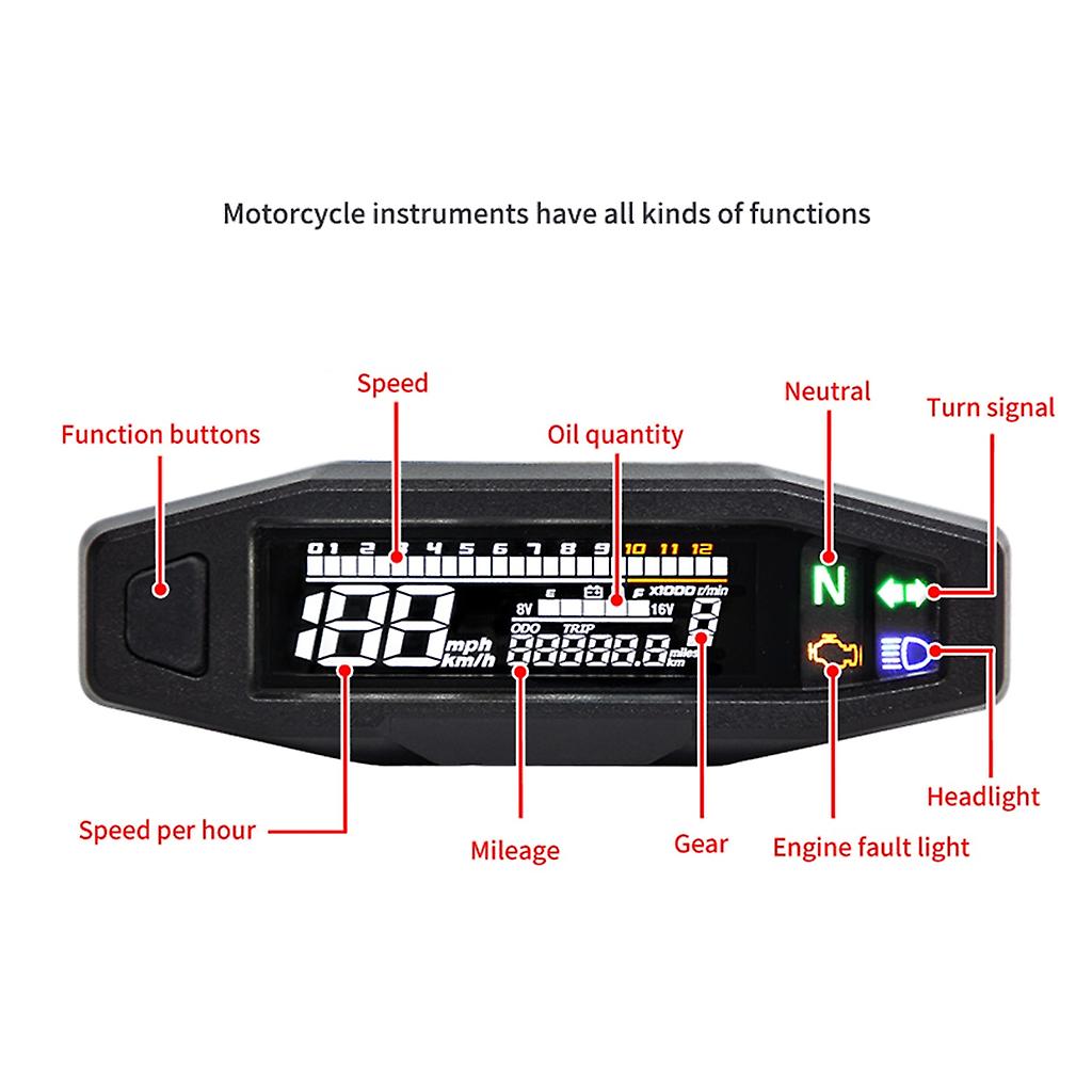 Stroke Tachometer LED Digital Display Gasoline Engine Tacho Hour Meter ...