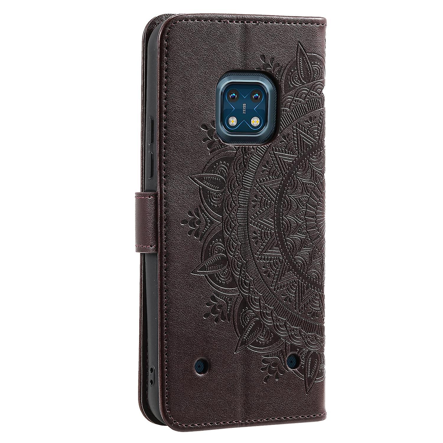 For Nokia Xr20 Totem Embossed Leather Case Brown | Fruugo UK