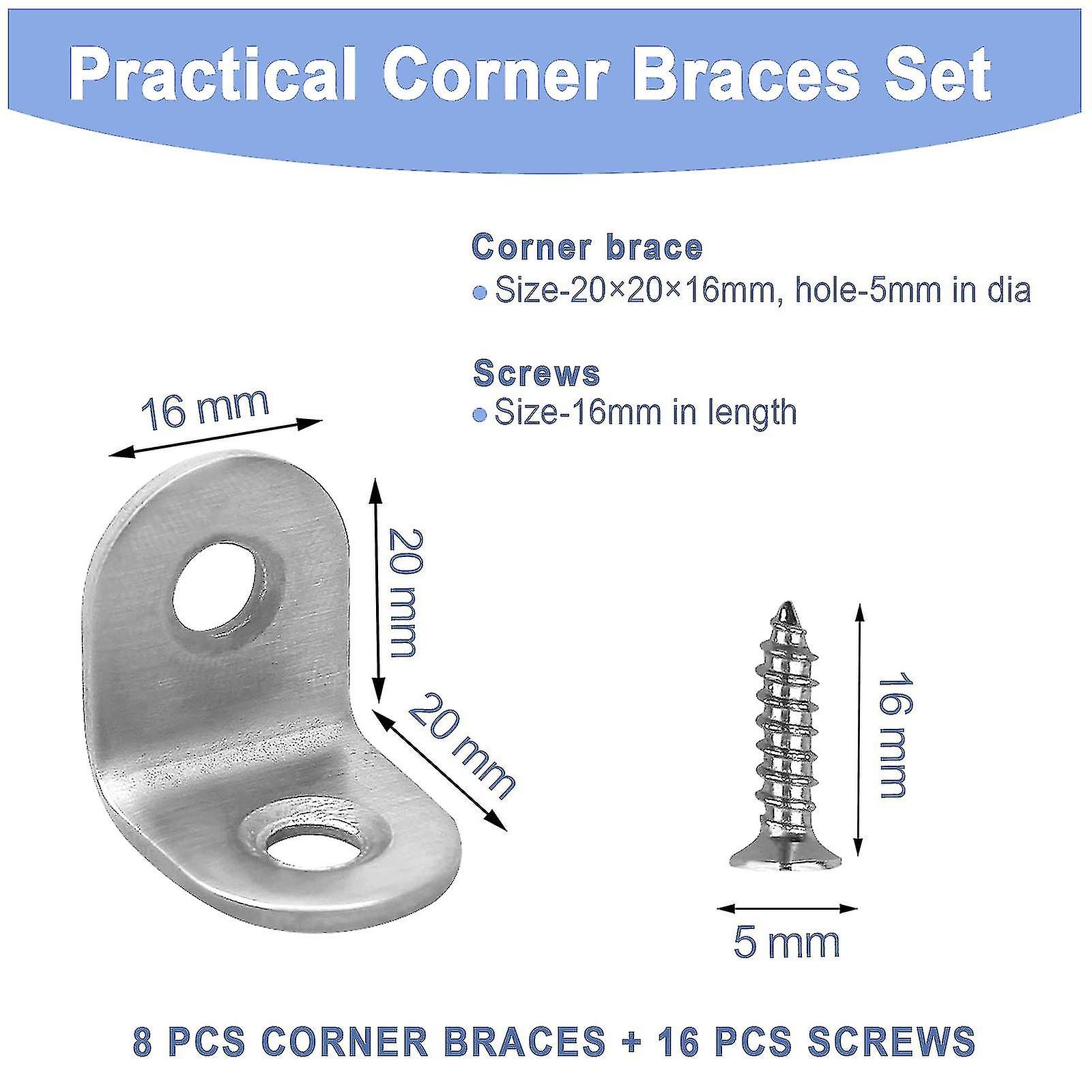 Small Brackets, 8pcs L Brackets, Small L Shaped Brackets, 20mm Right ...