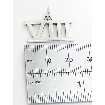 Roman Numeral Number 8 Sterling Silver Charm .925 X1 Viii Numerals ...