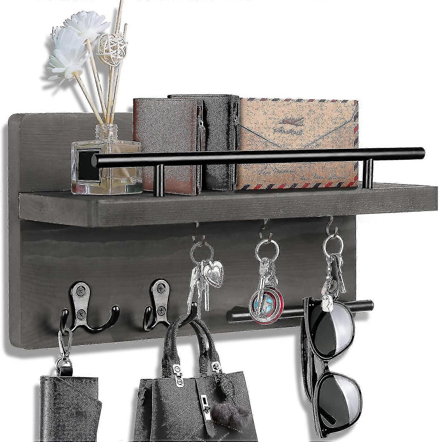 Key Holder For Wall Decorative With 5 Key Hooks, Wall Mounted Key ...