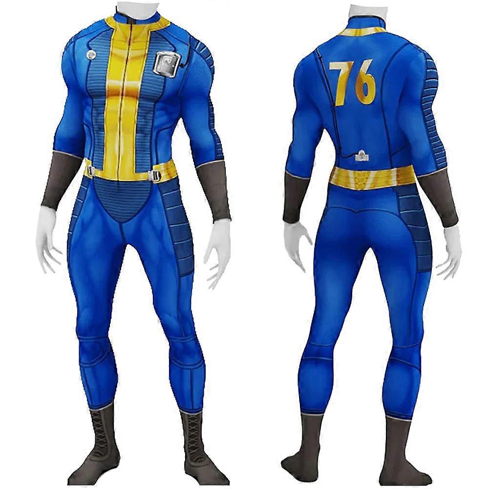 Fallout 4 Vault Cosplay Costume Bodysuit Men Party Fancy Dress Jumpsuit ...