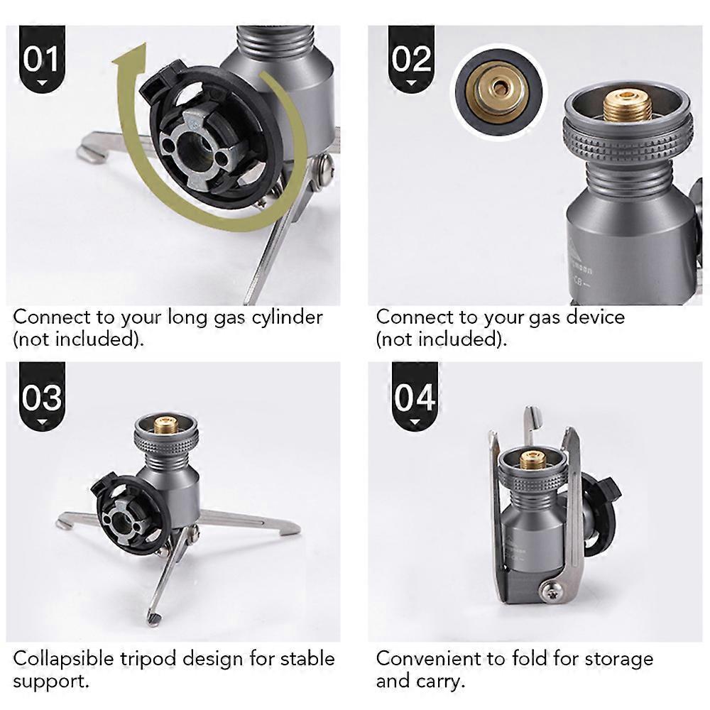Tripod Butane Canister Adapter Collapsible Gas Stove Connector Gas Lamp ...