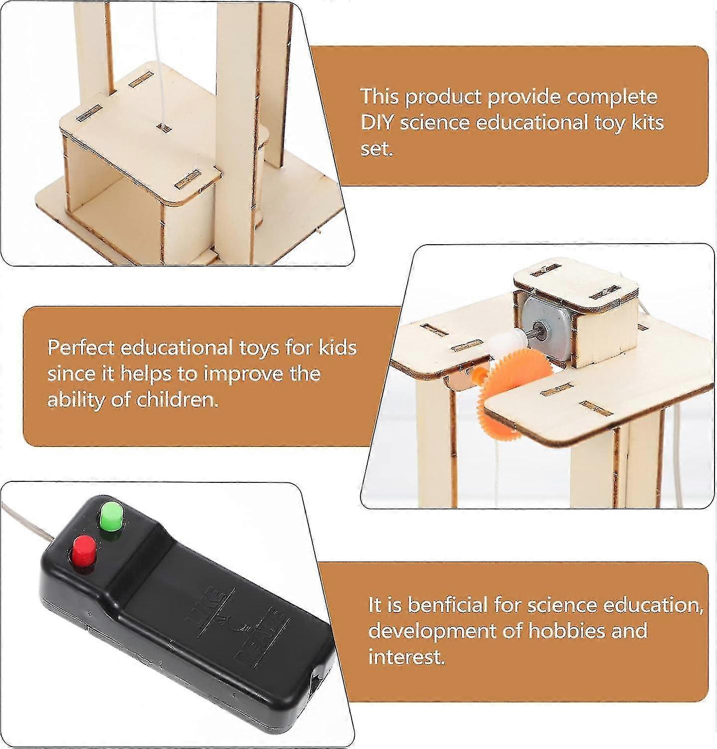 Wooden Elevator Kids Elevator Toy: DIY Elevator Set Lifts Elevator ...