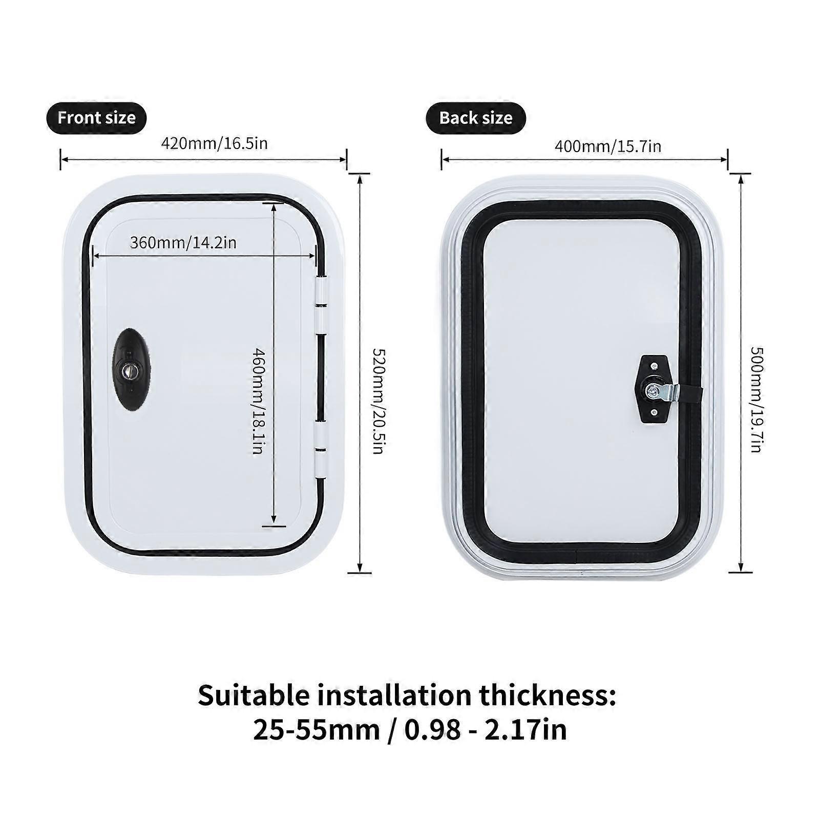 RV Compartment Door 500*400mm Anti UV Perfect Sealing Rounded Corner ...