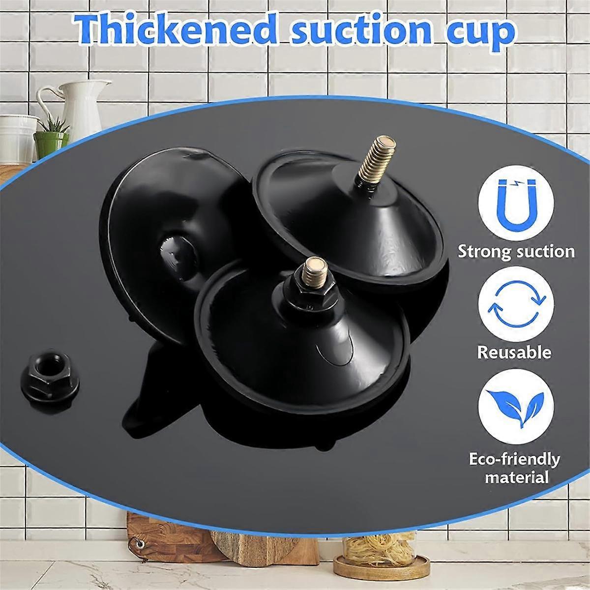 6Pcs Small Suction Cups, Strong Suction Cups for Glass, Black 2.2inch ...