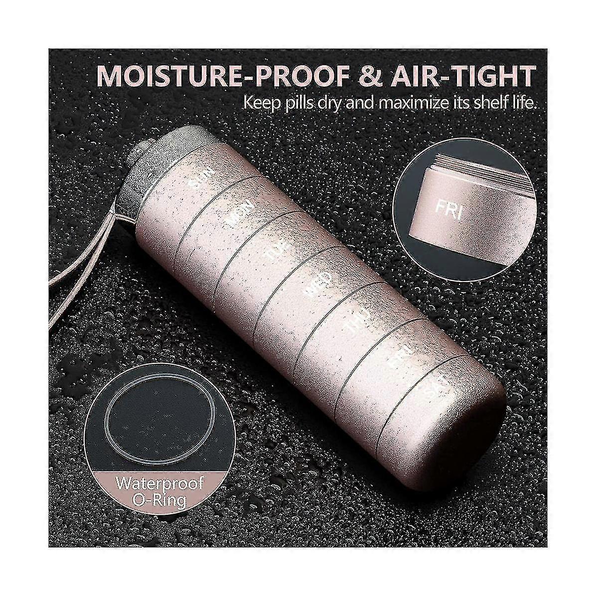 Metal Weekly,stackable Waterproof Travel Pill Box,pill Case Container,7 ...