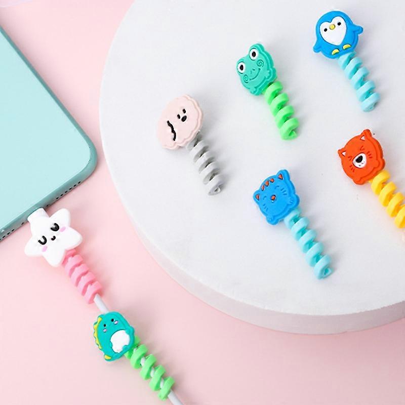2Pcs Cartoon Animal Bear Cable Protectors Organizer for USB Charging ...