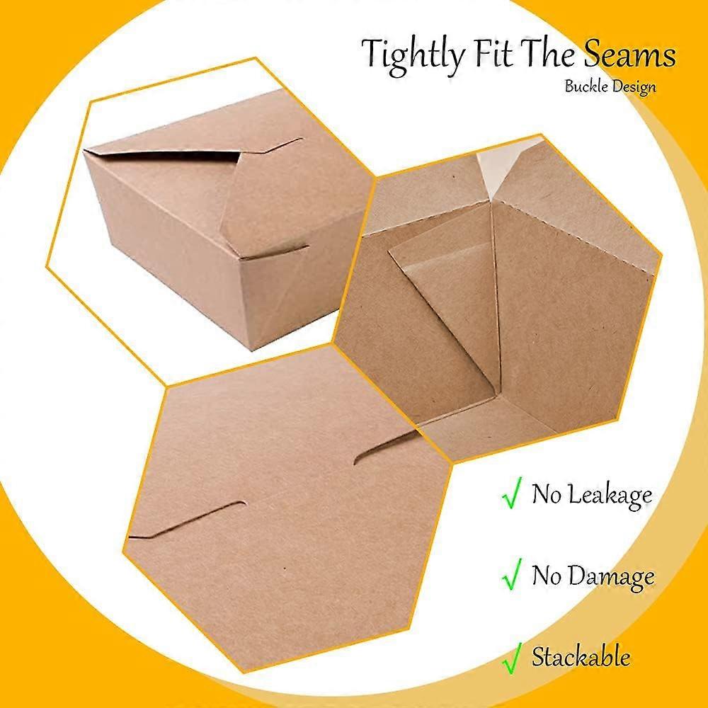 Kraft Paper Lunch Box, 25 Pieces Kraft Cardboard Snack Boxes, Take Away ...