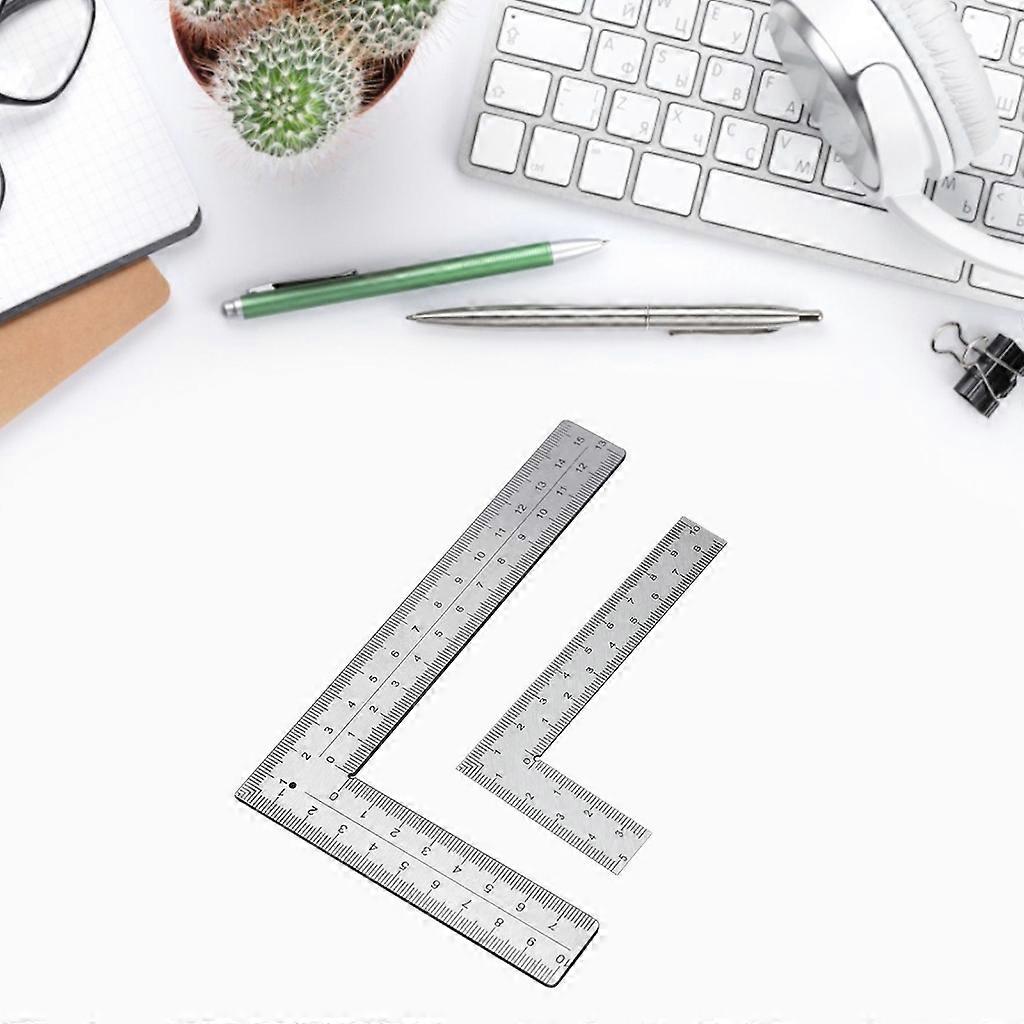 Stainless Steel L Shape Ruler Framing Ruler Double Sided Scale for ...