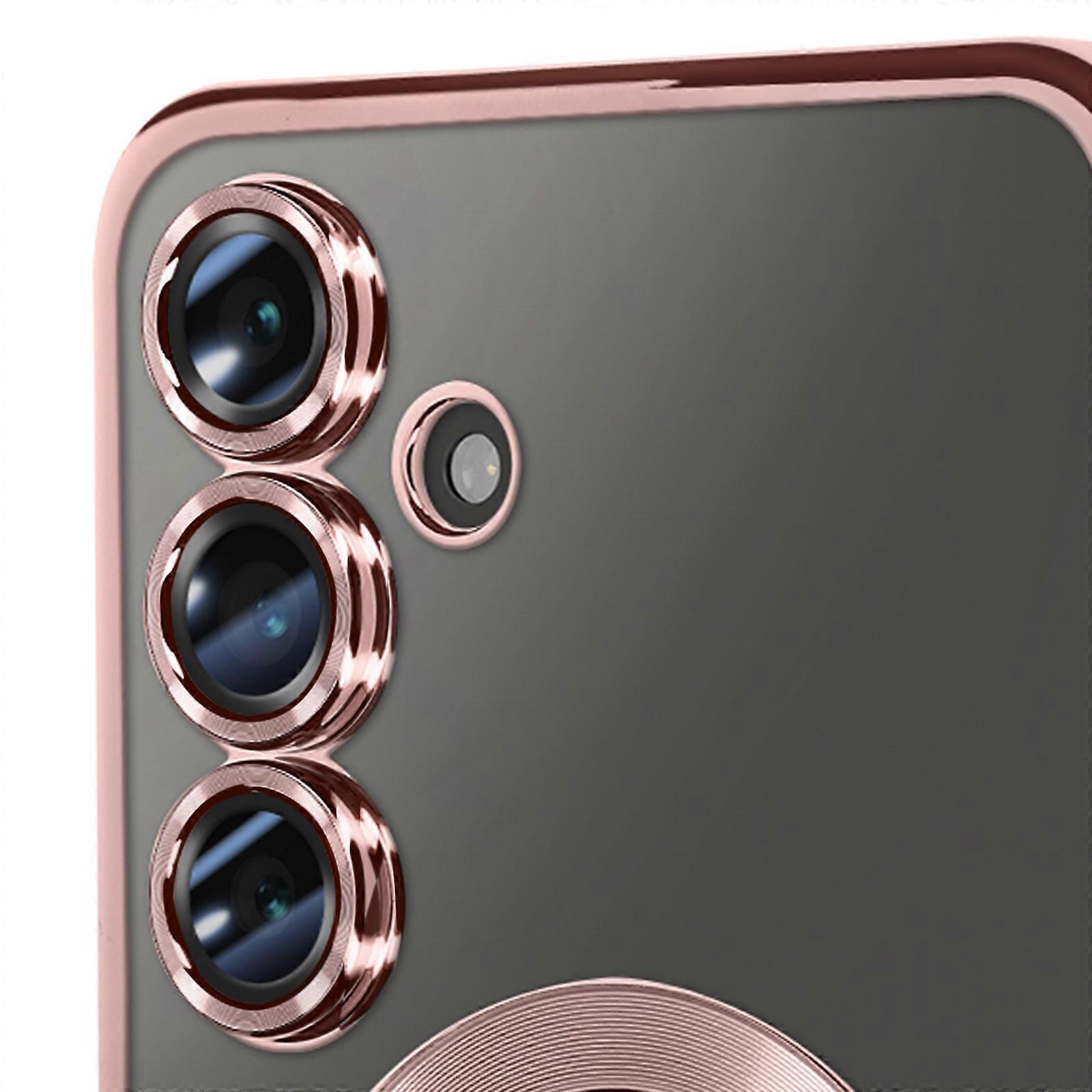 MagSafe Case for Galaxy S24 FE Silicone Chrome Frame, Rose Gold | Fruugo UK