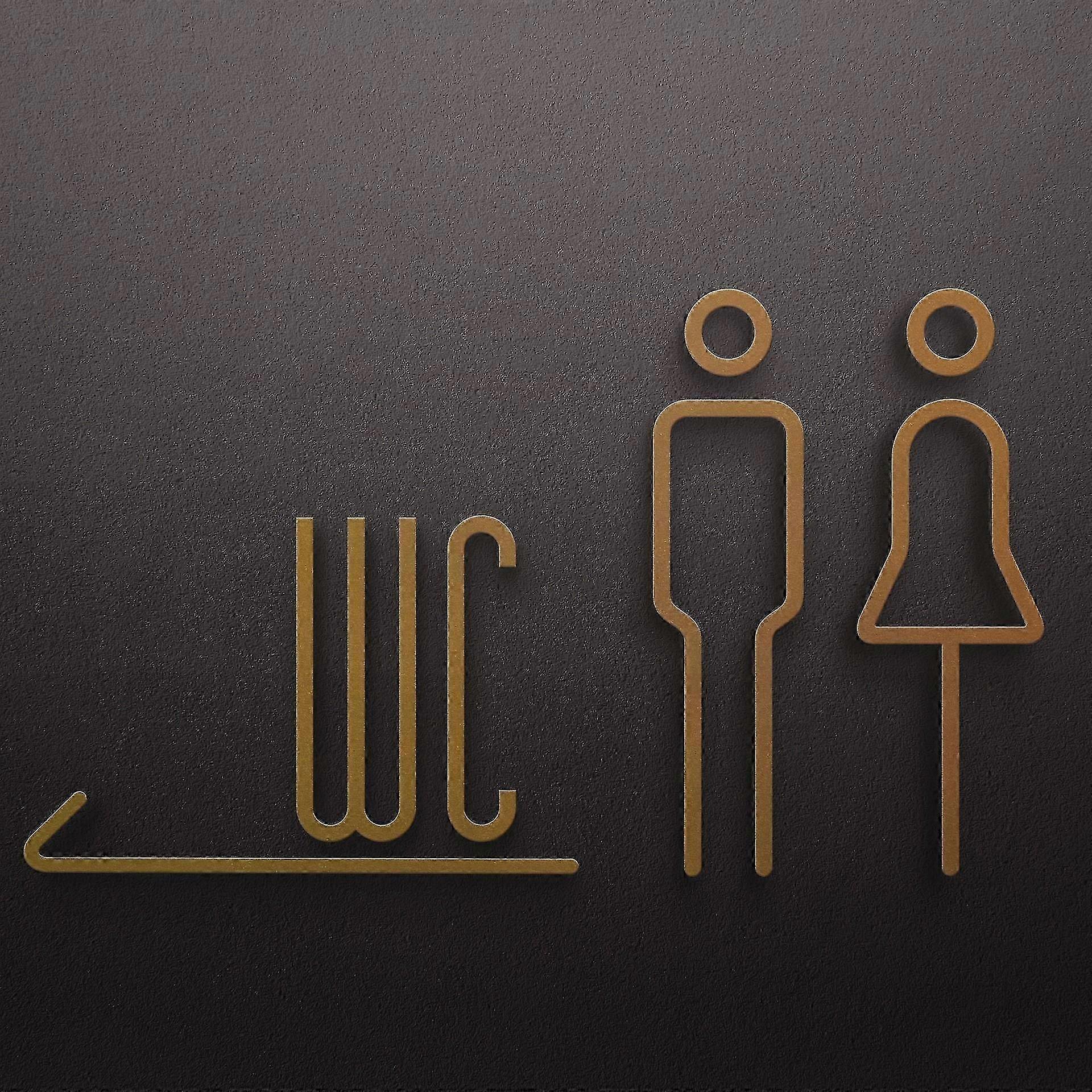 Man Woman Acrylic Wall Sign Plate Toilet Doorplate Wash Room Label Wc ...