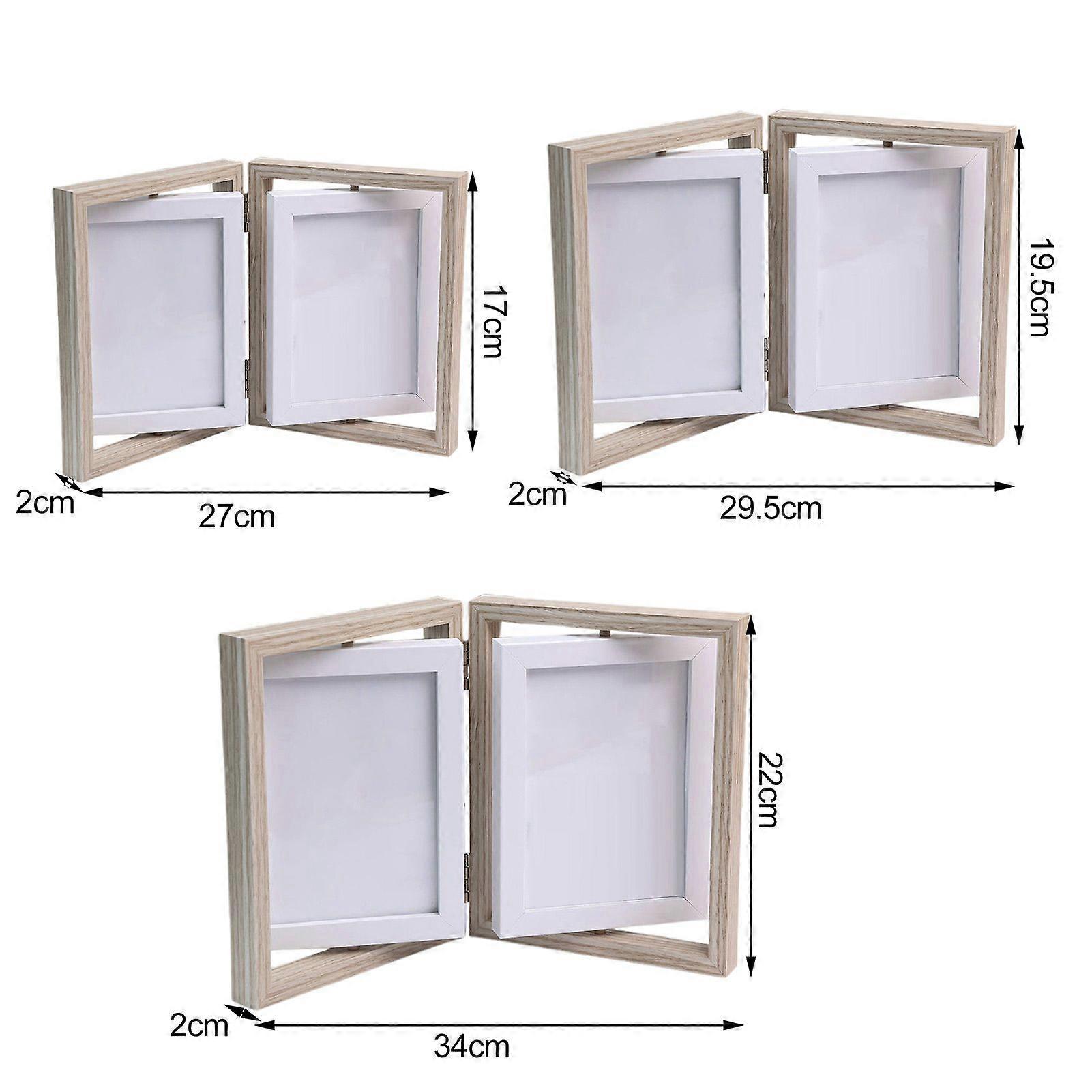 Double Picture Frame Vertical Rotating Bi-fold Photo Frame with ...