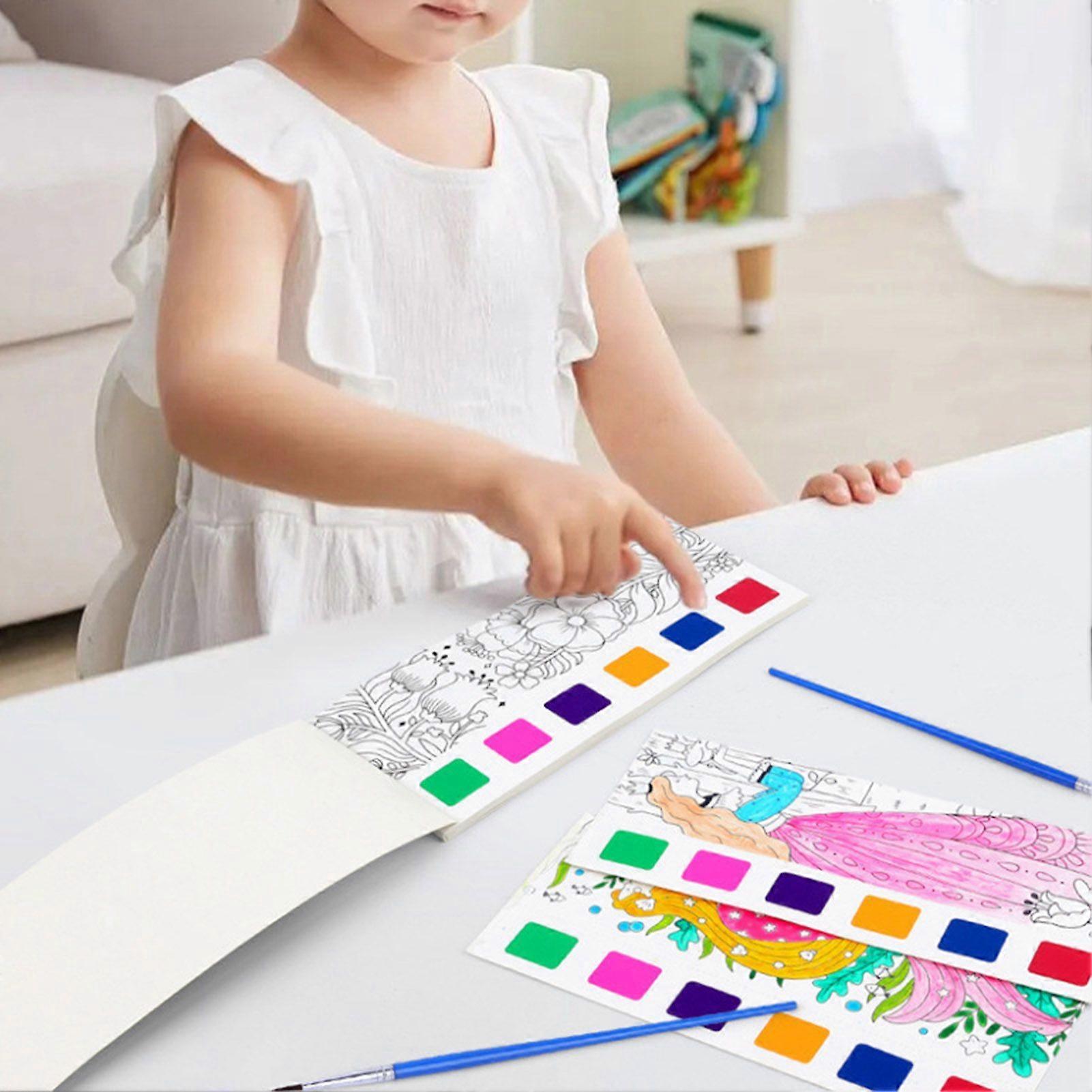 Mini Watercolor Paint Pad Adults Kids Educational Coloring Workbook ...
