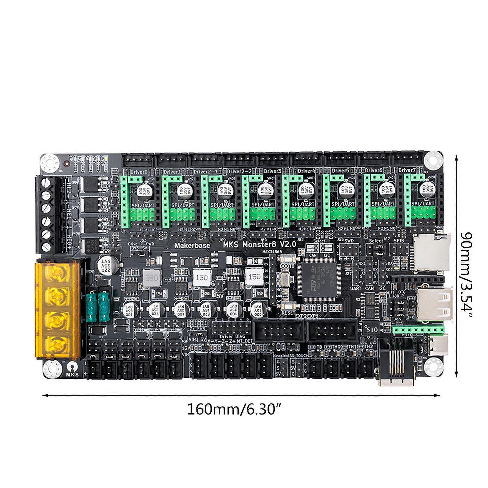MKS Monster8 V2 32Bit Control Motherboard 3D Printer Parts 8 Axis for ...