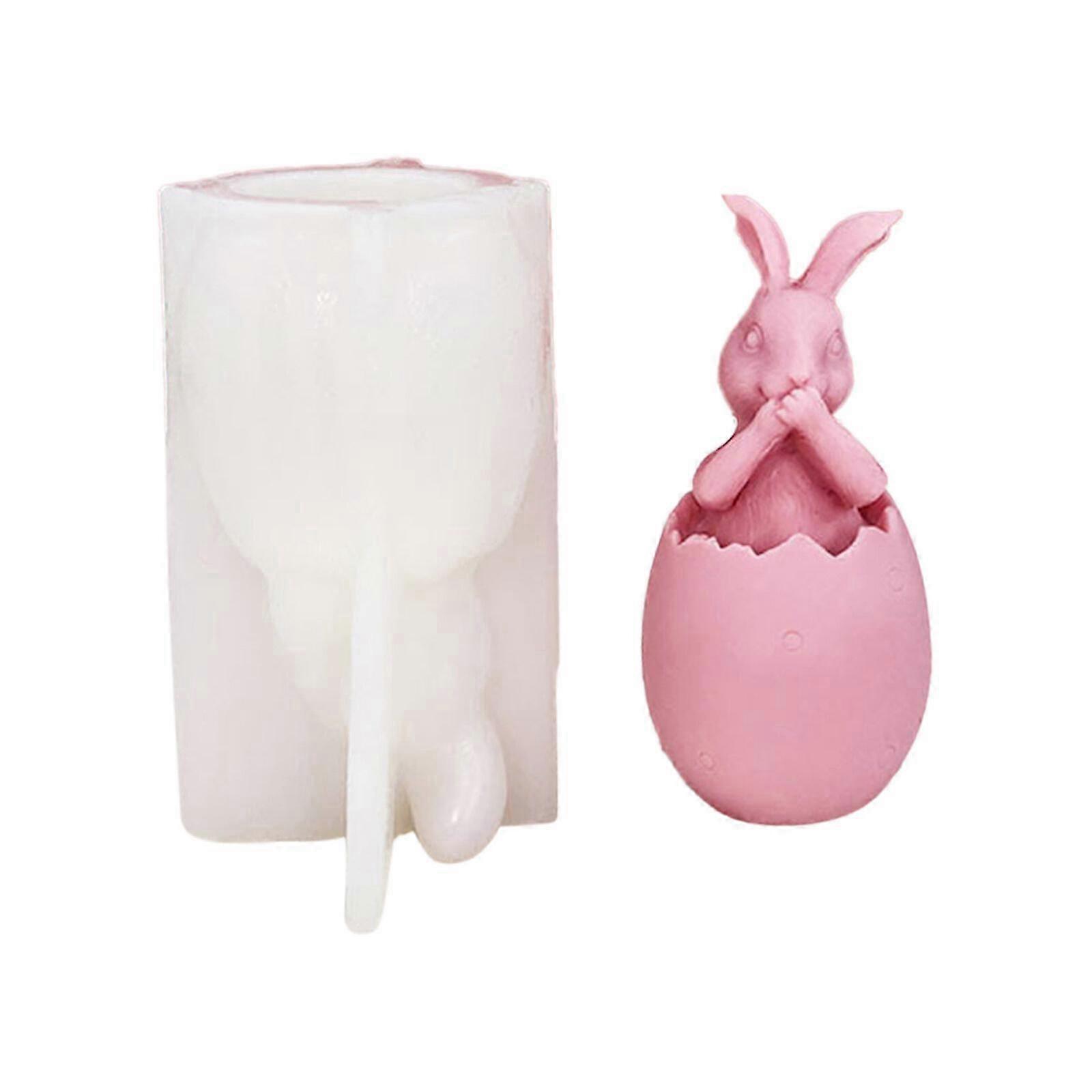 3D Rabbit Candle Mold Easter Supplies Unique Silicone White Creative ...