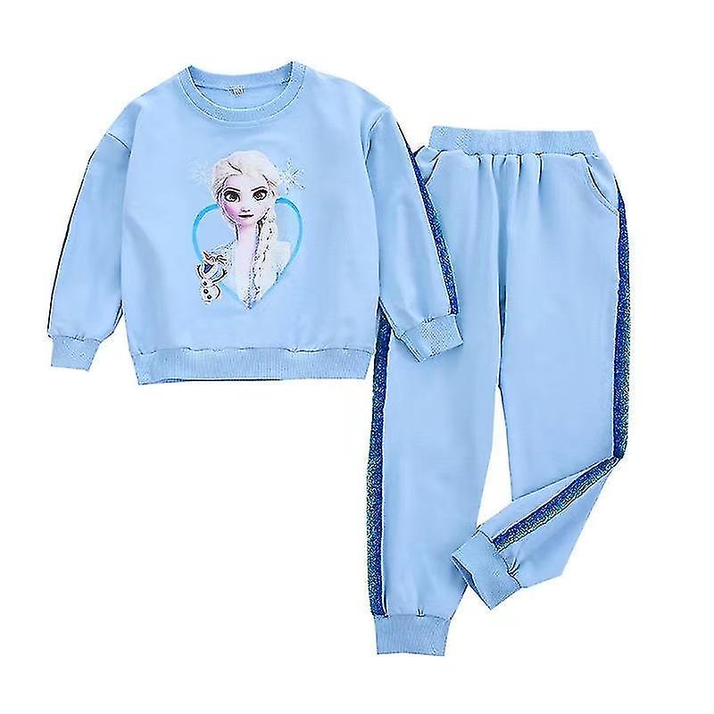 Girls Cotton Sweatshirt Set Elsa Cartoon Clothes Suits | Fruugo UK