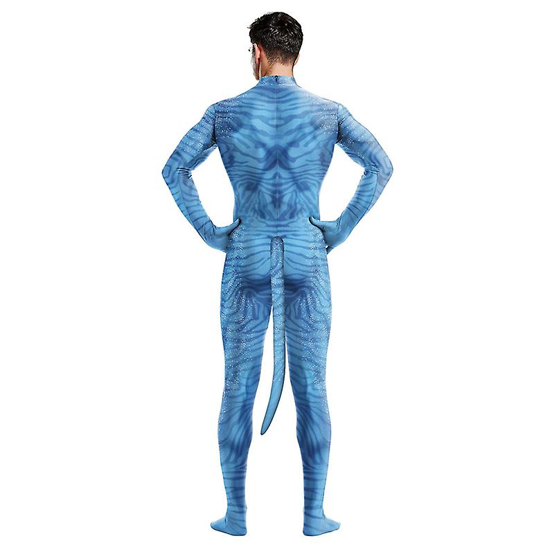 Movie Avatar 2 Jake Sully Cosplay Jumpsuit with Tail Party 3D Avatar ...