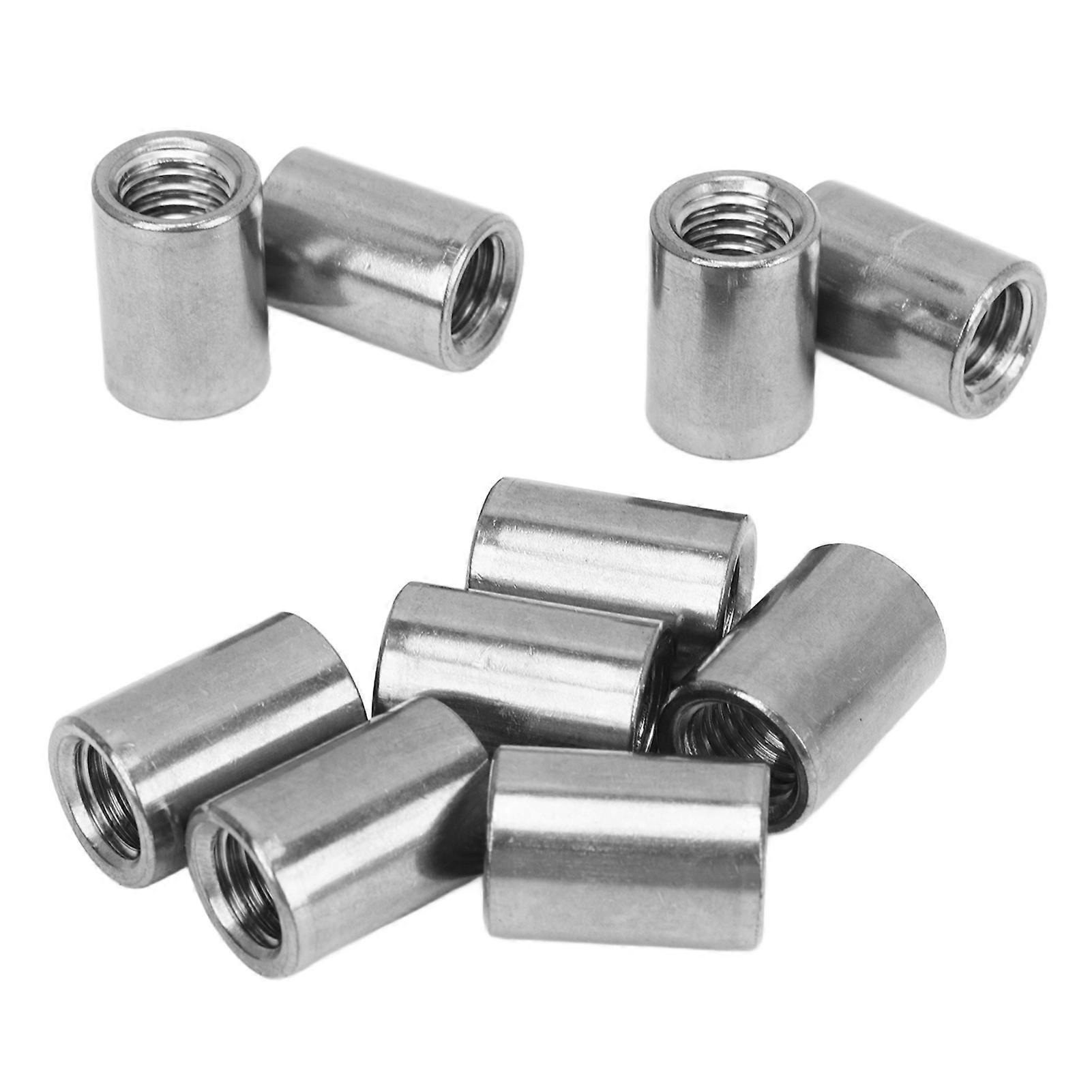 10-Piece Stainless Steel Round Connector Nuts for Repairs, Cylindrical ...